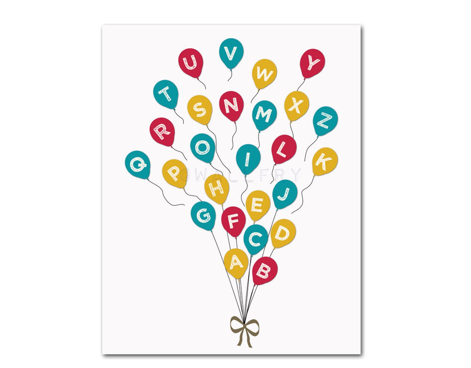 Balloon Alphabet Print. Balloons ABC Poster. Nursery Art | Etsy