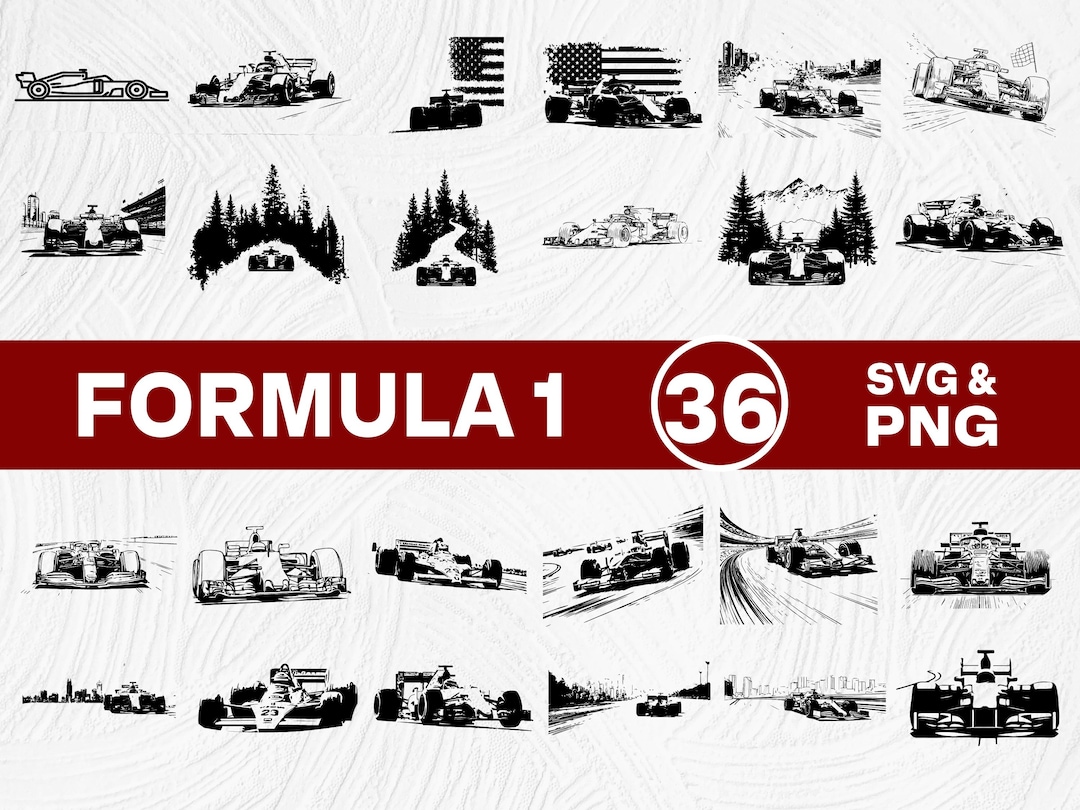 Formula 1 SVG PNG Bundle, Formula Racing Car Clipart, Cricut Cut Files ...