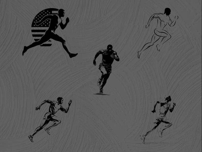 Runner SVG PNG Bundle, Running Athlete Clipart, Cricut Cut File - Etsy