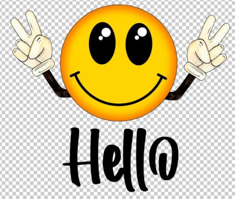 Retro Smiley Face PNG: Peace Sign Clipart (digital Download) - Etsy
