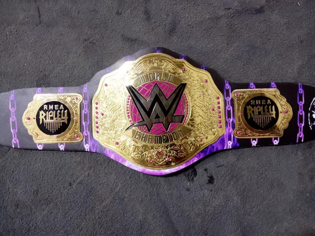 Rhea Women's Championship Belt Replica 2mm Zinc Gold Plated | Gift for ...
