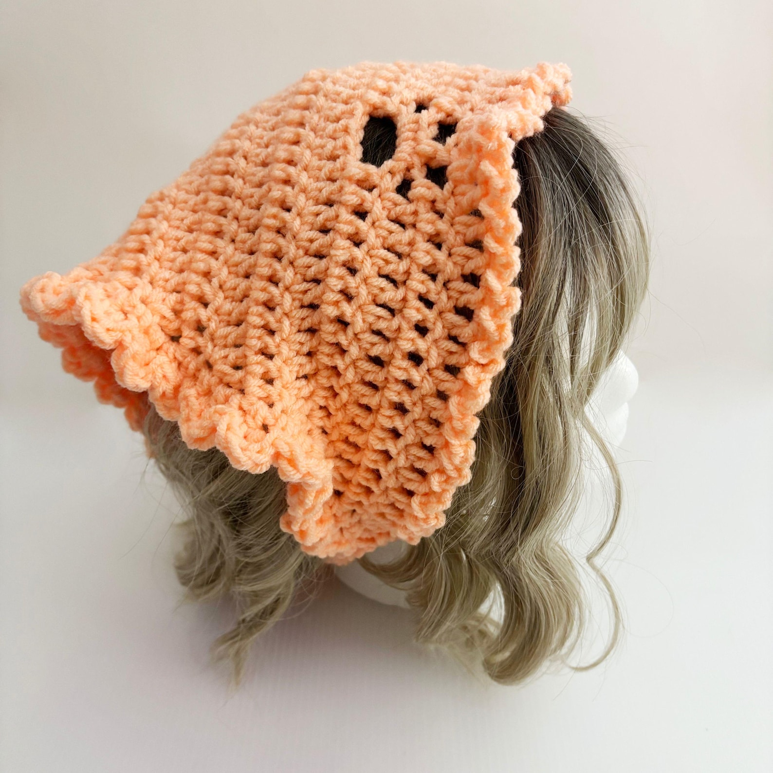 Crochet Bandana Pattern: Paw Prints Head Scarf, Dog and Cat Lover’s ...