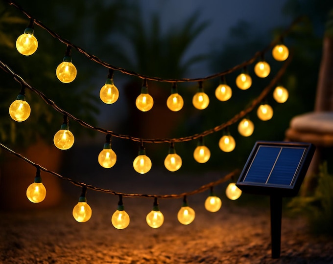 Solar Powered LED String Lights for Garden Decoration – Auto On/off ...