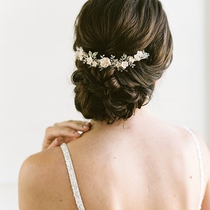 VIOLA Silver Blush Bridal Comb, Wedding Hair Comb, Bridal Hair Comb ...