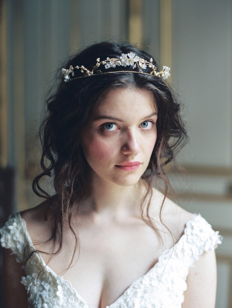 Delicate Floral Crown Flower Bridal Crown Bridal Headpiece | Etsy