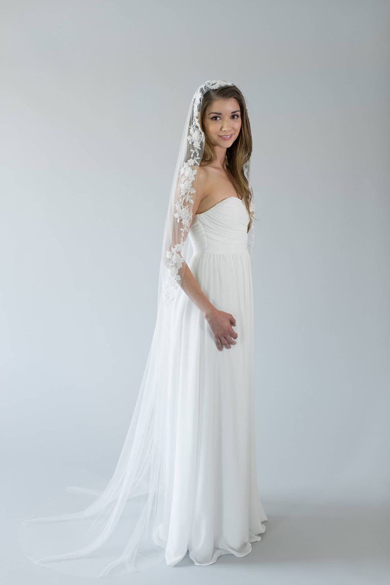 Mantilla Veil Modern Veil Embroidered Veil Modern Mantilla - Etsy Australia