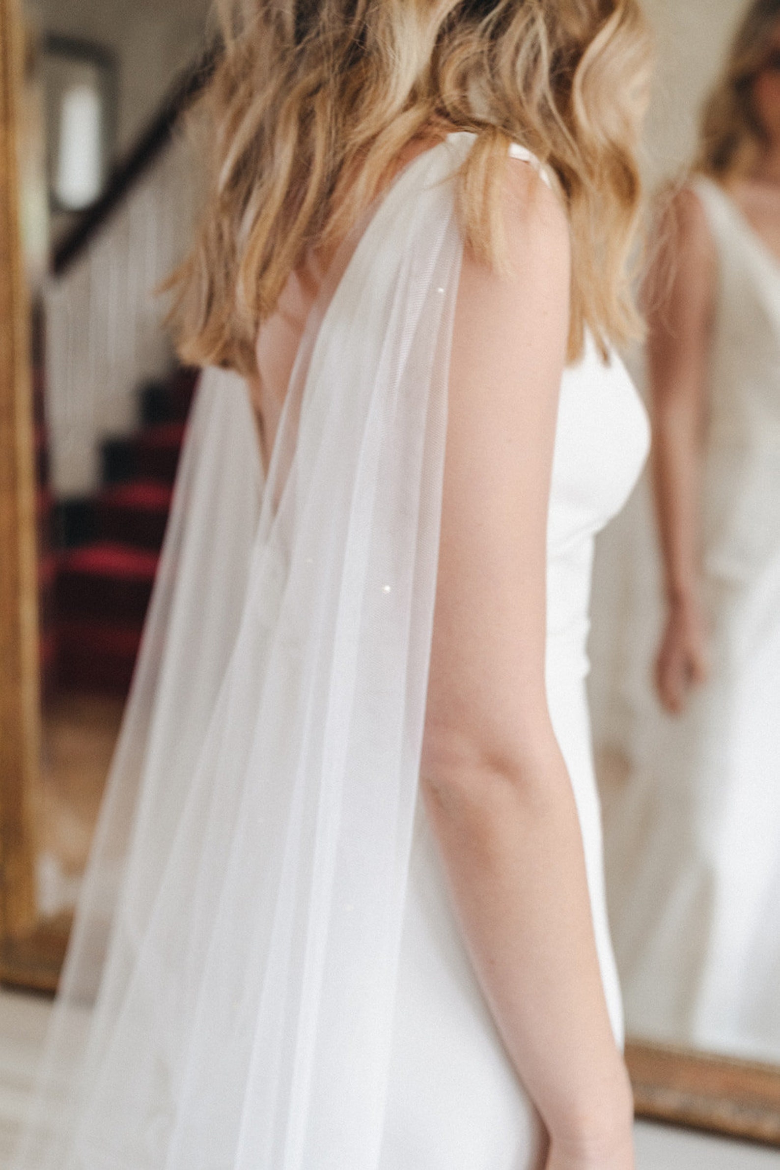 DANICA | Pearl Cape Veil, Pearl Wedding Cape Veil, Shoulder Cape Veil ...