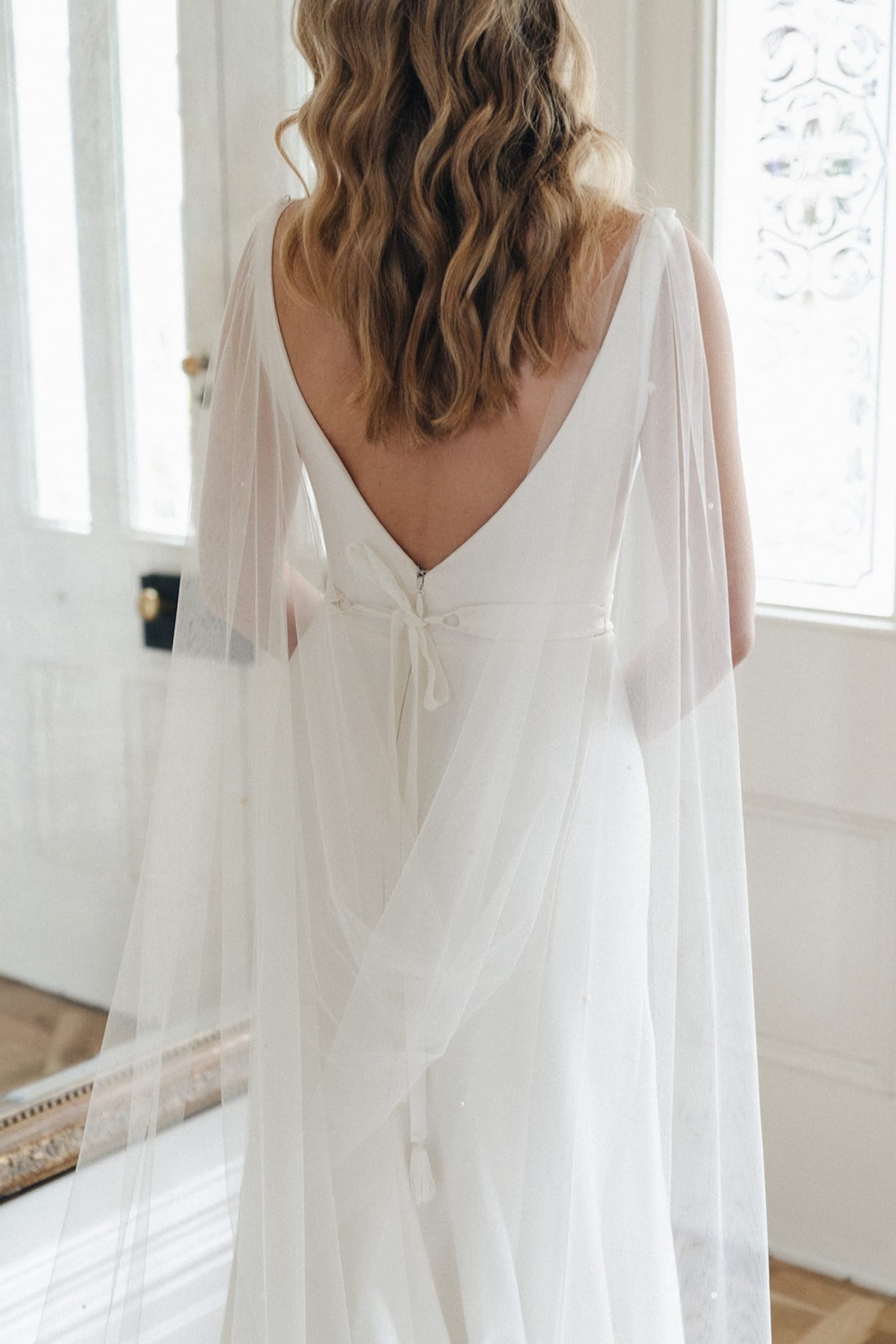 DANICA | Pearl Cape Veil, Pearl Wedding Cape Veil, Shoulder Cape Veil ...