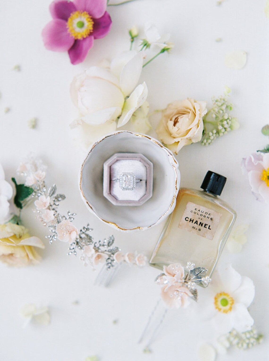 VIOLA Silver Blush Bridal Comb Wedding Hair Comb Bridal Hair | Etsy