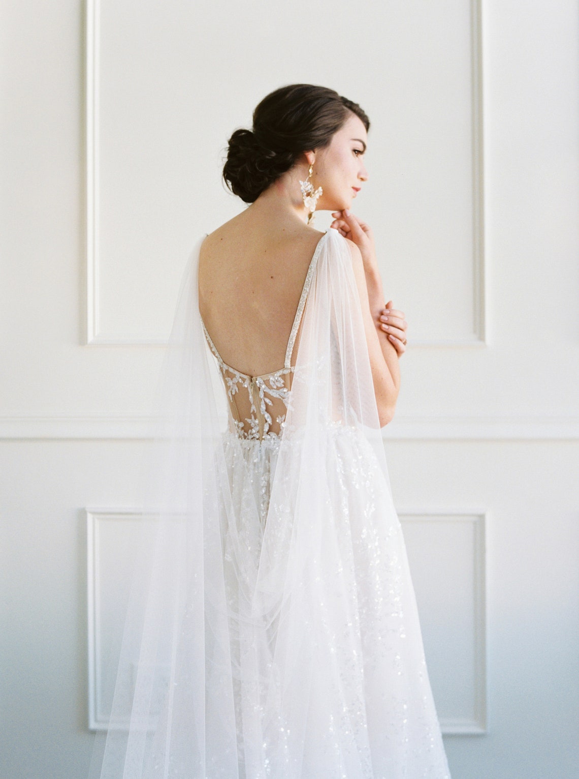 MORGAN Draped Wedding Cape Bridal Cape Draped Bridal Cape | Etsy