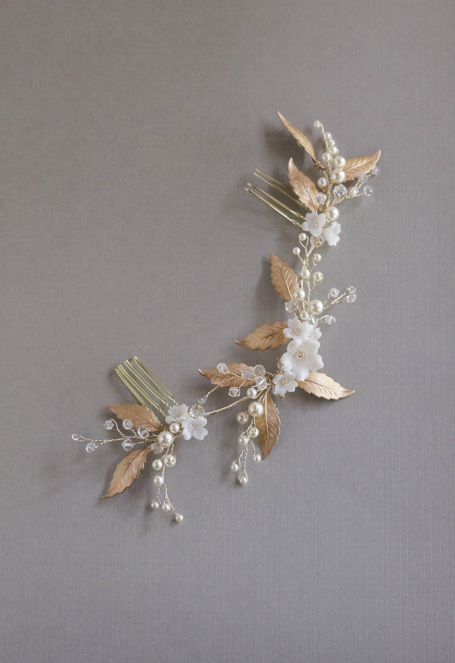 Gold Hair Vine Flower Hair Vine Bridal Hair Vine Bridal | Etsy