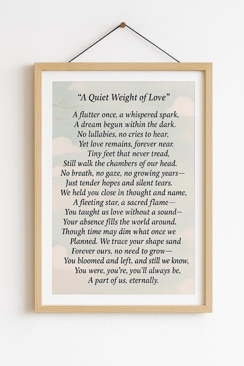 Baby Loss Poem Print | Infant Memorial, Grief Gift (PDF & PNG) - Etsy