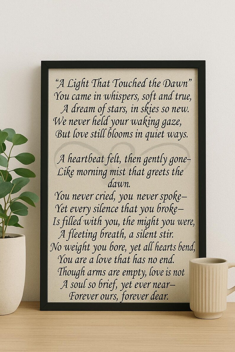 Baby Loss Poem Print | Infant Memorial Art, Bereavement Gift (PDF & PNG ...