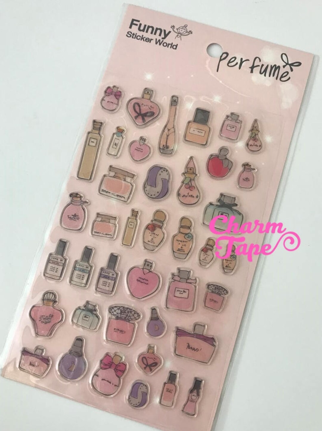 Perfume Bottles Gel Sticker With Mini Glitter 1 Sheets by Funny SS520 ...