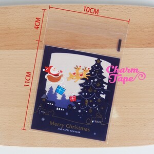 Santa Claus Midnight Blue Gift Bags Cello Self-adhesive Cookie Bag ...