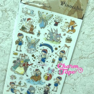 Fairy Tale Gold Foil Stickers Pinocchio, Alice in Wonderland, Swan Lake ...