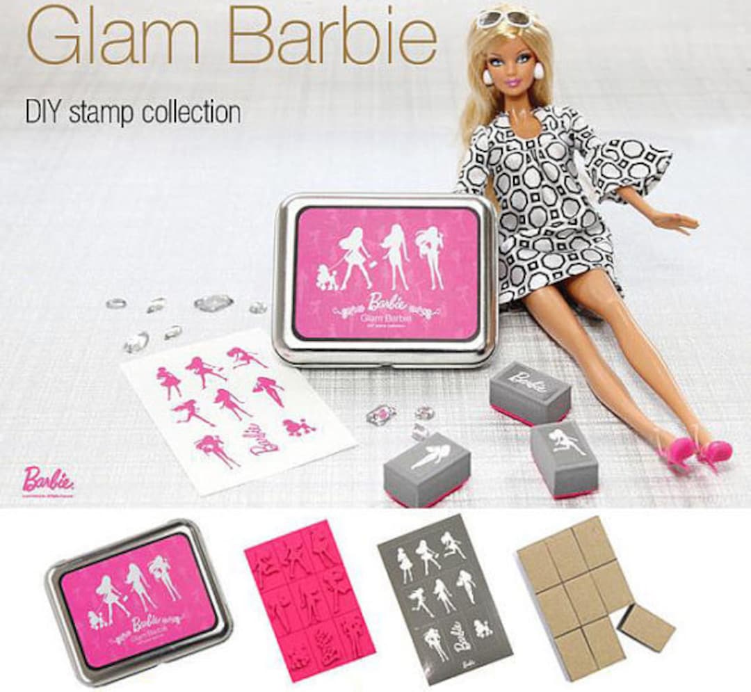 Barbie Stamps Girl Rubber Foam Stamp Kit Tin Case Collection 9pcs - Etsy
