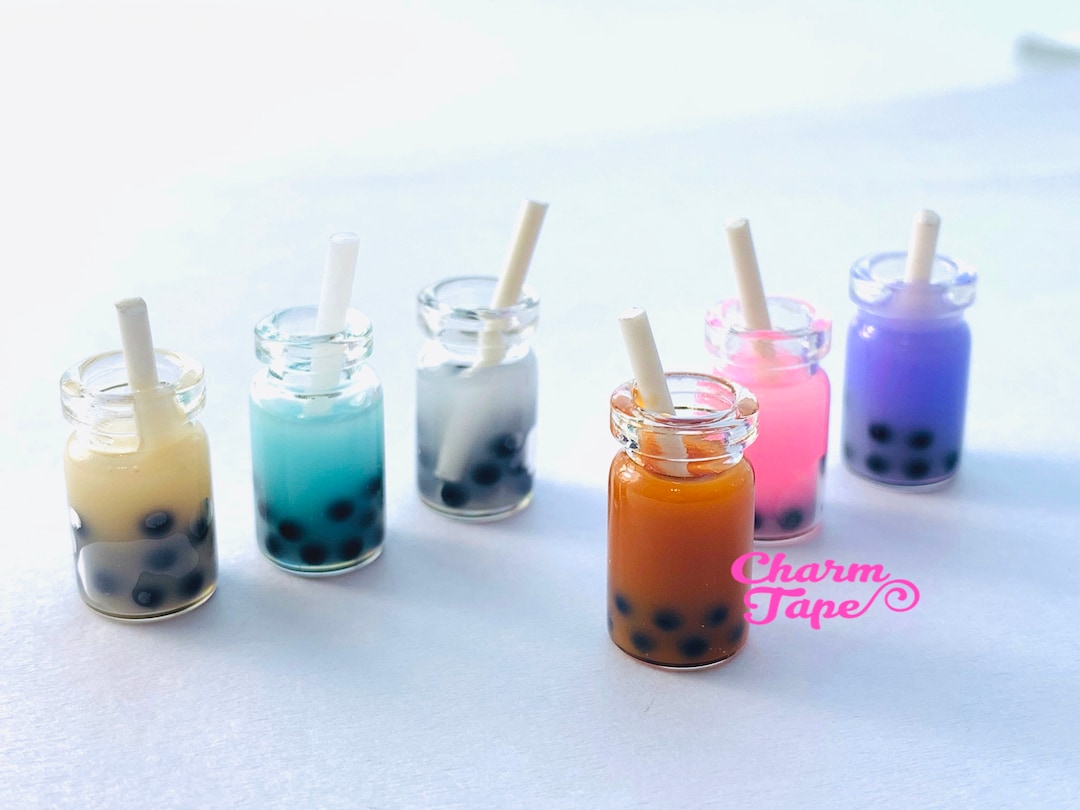 Miniature Boba Tea, Set of 2, Hot Coffee, Drinks Cabochons Dollhouse ...