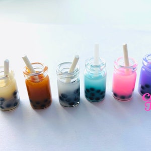 Miniature Boba Tea, Set of 2, Hot Coffee, Drinks Cabochons Dollhouse ...