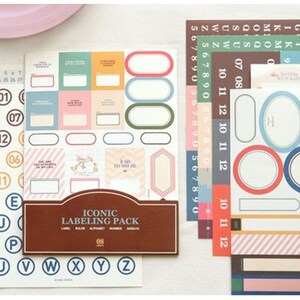 Iconic Assorted Labels & Index Planner Stickers 8 Sheets Set SS1019 - Etsy