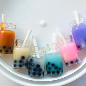 Miniature Boba Tea, Set of 2, Hot Coffee, Drinks Cabochons Dollhouse ...