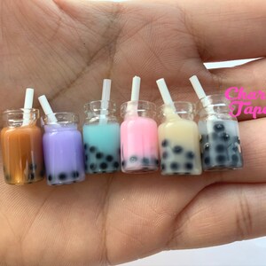 Miniature Boba Tea, Set of 2, Hot Coffee, Drinks Cabochons Dollhouse ...