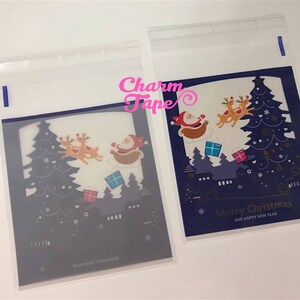 Santa Claus Midnight Blue Gift Bags Cello Self-adhesive Cookie Bag ...