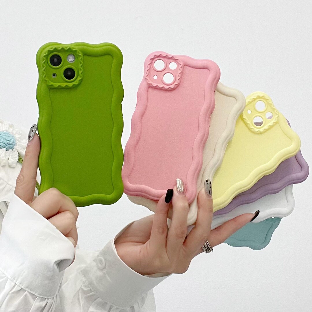 Shockproof Wave Curly Frame Silicone Gel Rubber Phone Case for iPhone ...
