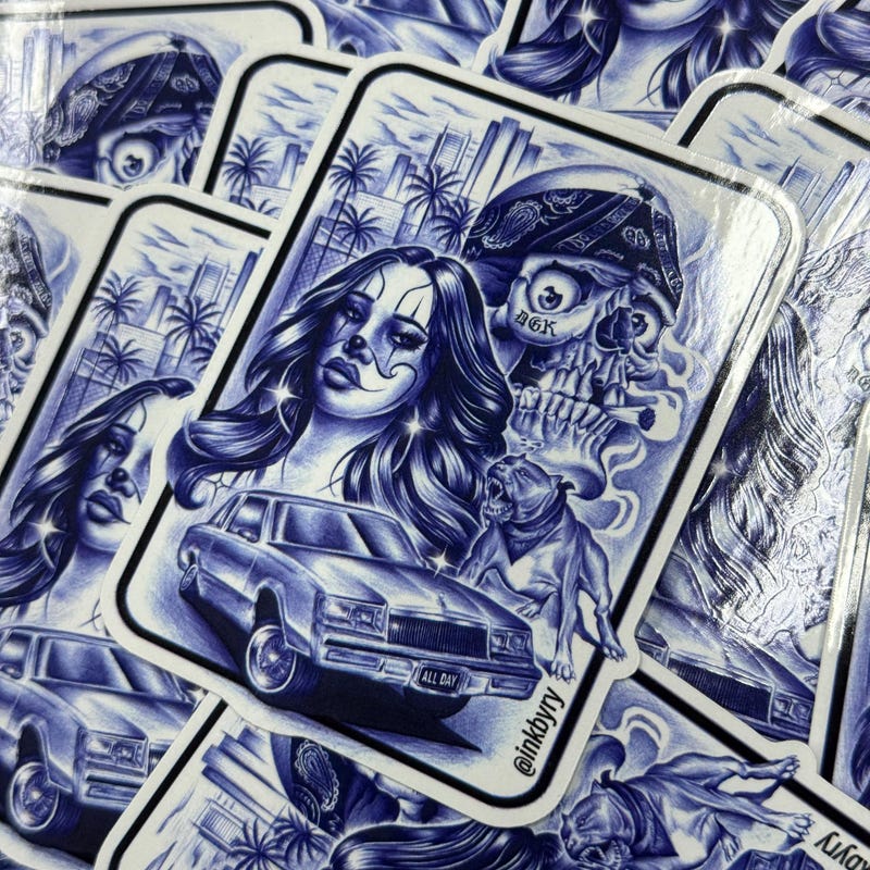 Lowrider Tattoo Stickers - Etsy