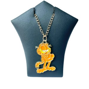 Cartoon Cat Garfield and Dog Odie Necklace - Enamel Pendant Charm Light ...