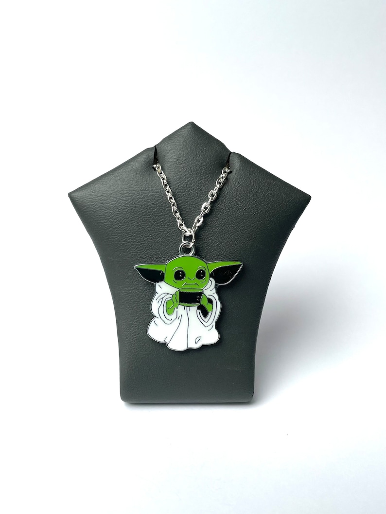 Star Wars Charm Necklace - Baby Yoda - Din Grogu Pendant on Silver ...