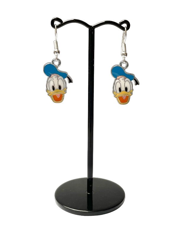 Cartoon Donald Duck Silver Plated Hypoallergenic Dangle Drop Enamel ...