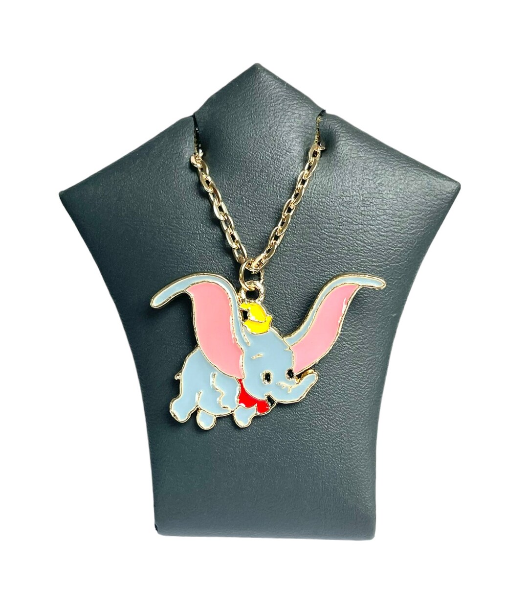 Cute Cartoon Dumbo the Baby Elephant Necklace - Enamel Pendant Charm on ...