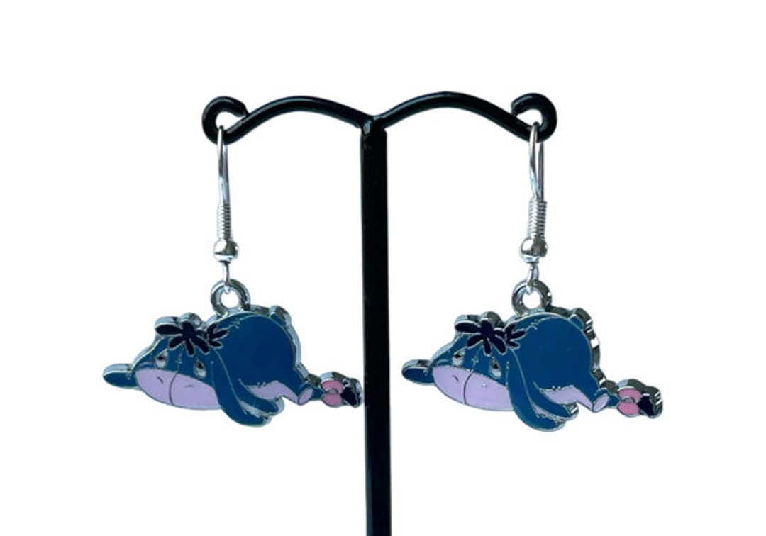 Cartoon Eeyore the Donkey Silver Plated Hypoallergenic Dangle Drop ...