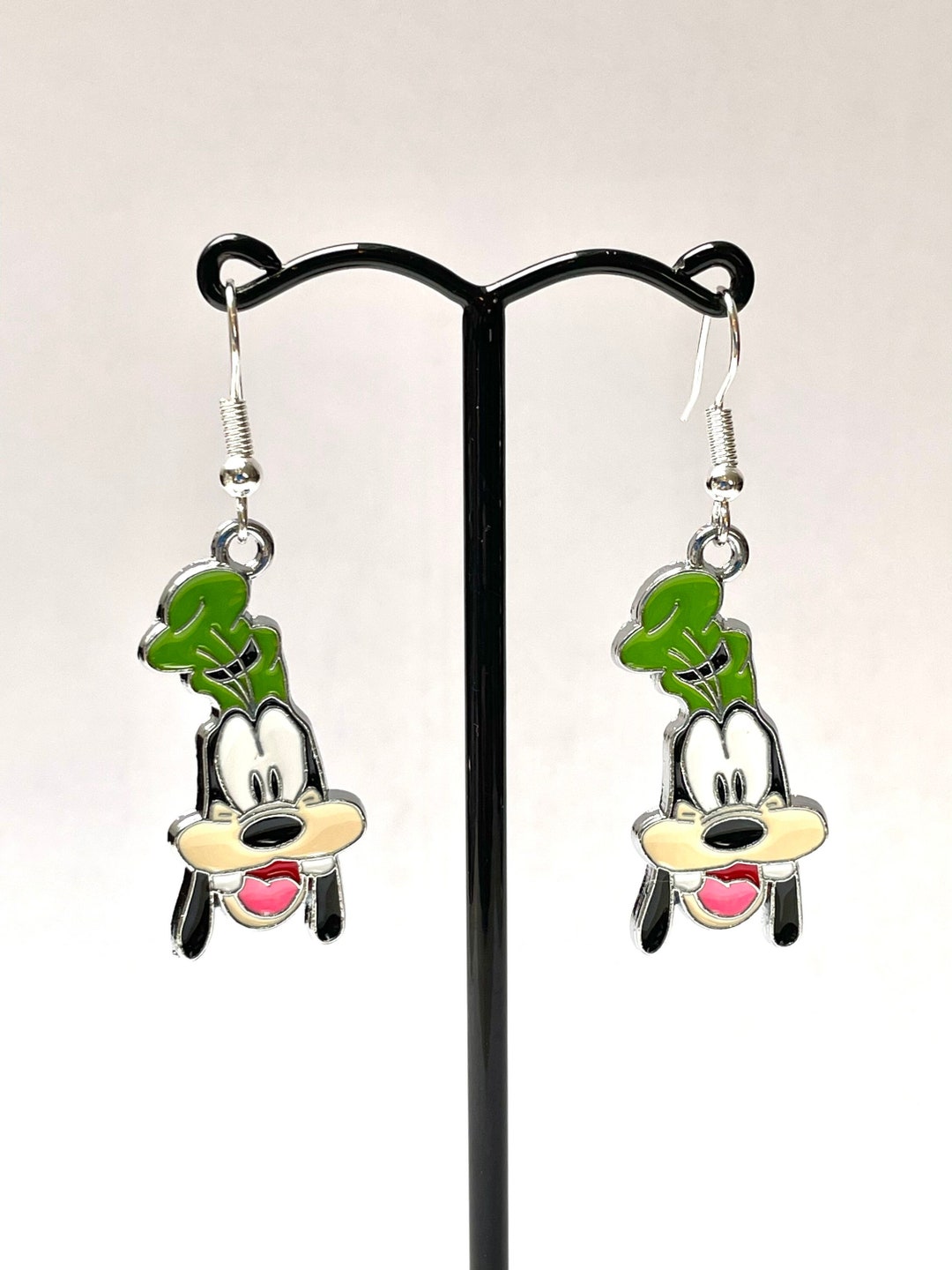 Cartoon Goofy Silver Plated Hypoallergenic Dangle Drop Enamel Earrings ...