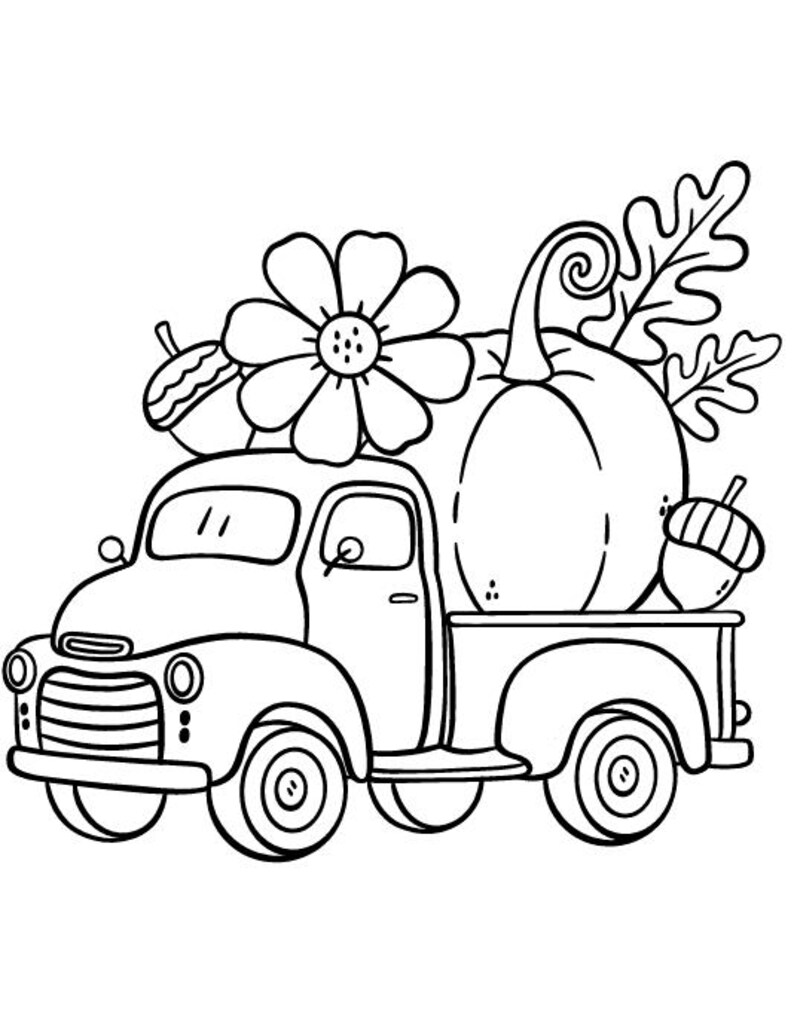 24 Thanksgiving Themed Coloring Pages - Etsy