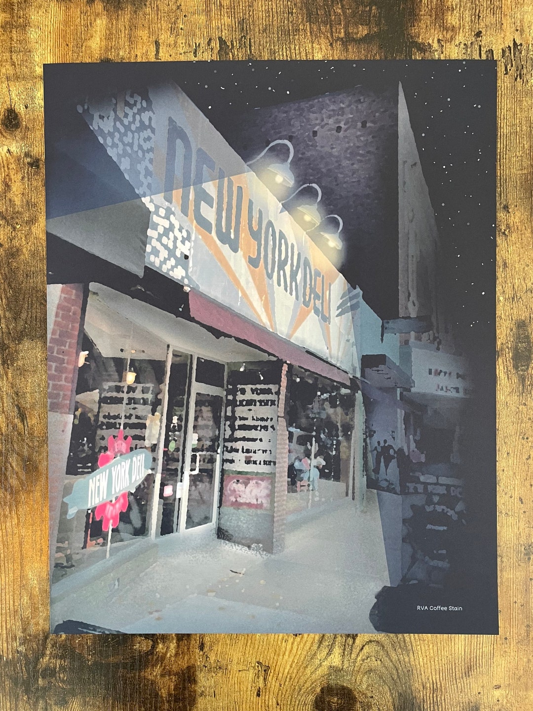 New York Deli Print | Richmond, VA | RVA | Carytown | RVA Coffee Stain ...