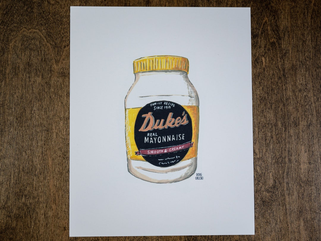 Jar of Duke’s Mayo Drawing | Card Stock Print | Kitchen Art | RVA ...