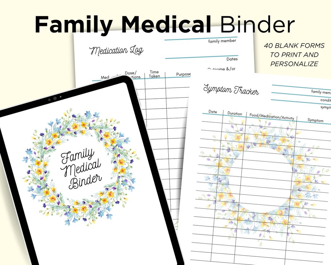 Printable Family Medical Binder, Healthcare Bundle, Medical Planner ...
