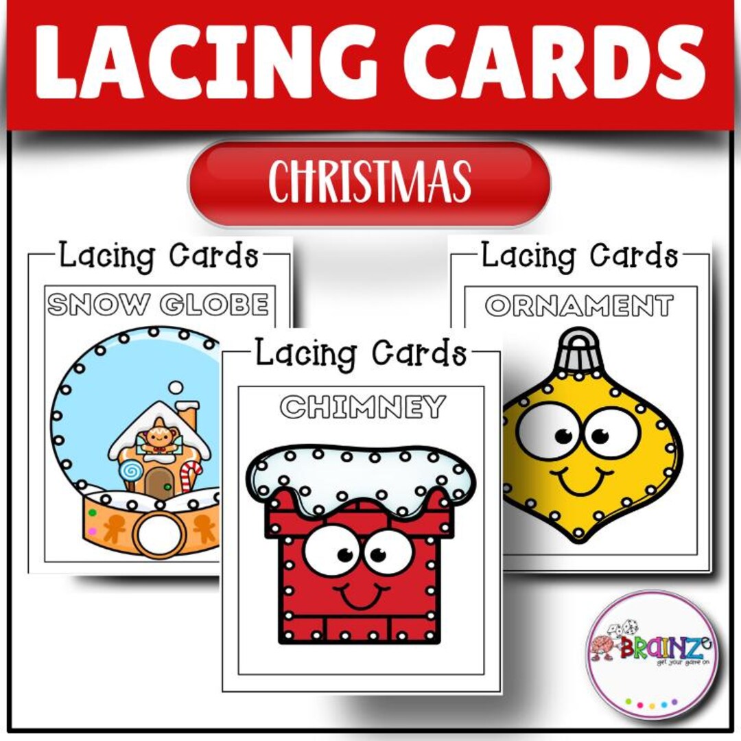 Christmas Lacing Cards for Kids | Fine Motor Skills Activity ...