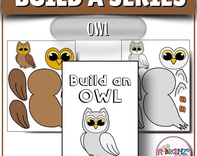 Build an Owl Cut & Paste Craft, Autumn Bird Coloring Printable Kit ...