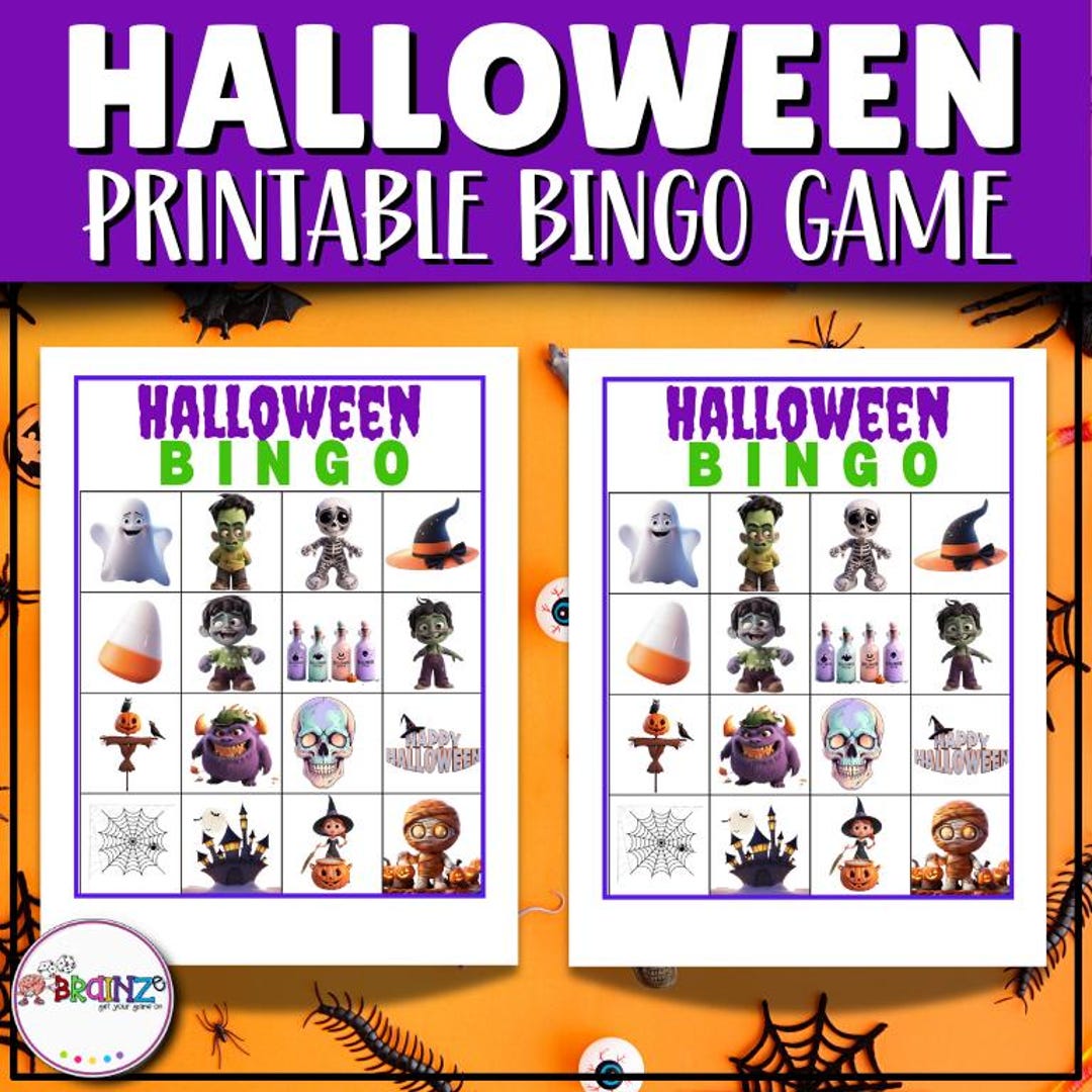 Halloween Bingo Game: 30 Printable Cards, Kids Party Activity (PDF) - Etsy