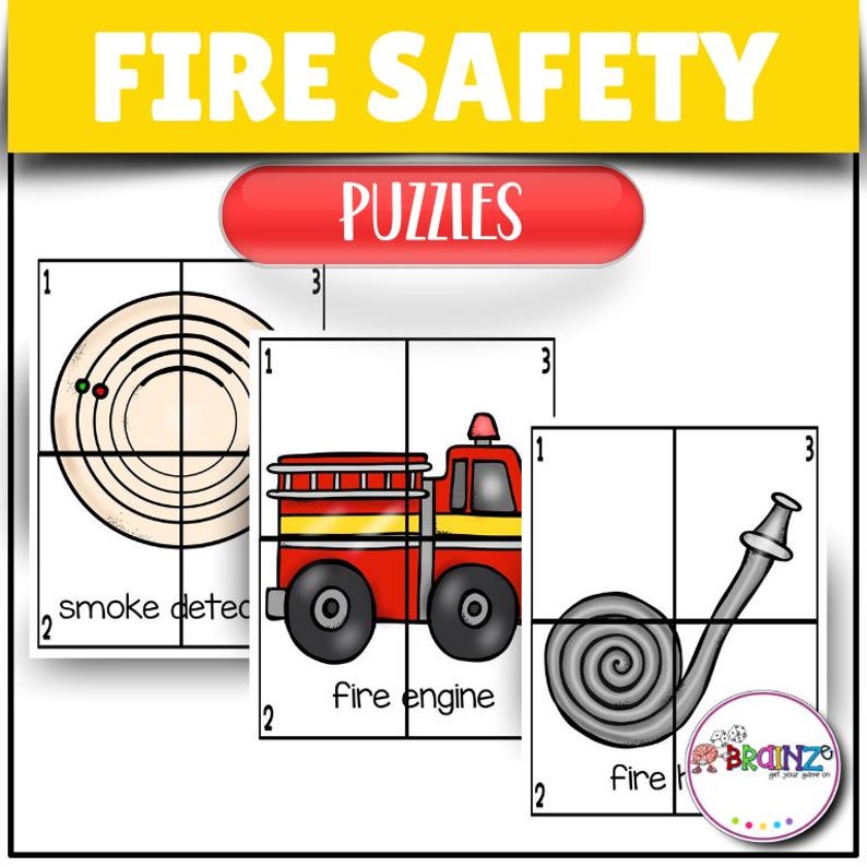 Fire Safety Sequencing Puzzles, Printable Firefighter Learning Activity ...