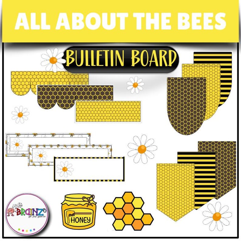 Bee Bulletin Board Digital Download, Editable PDF, Classroom Decor, Bee ...