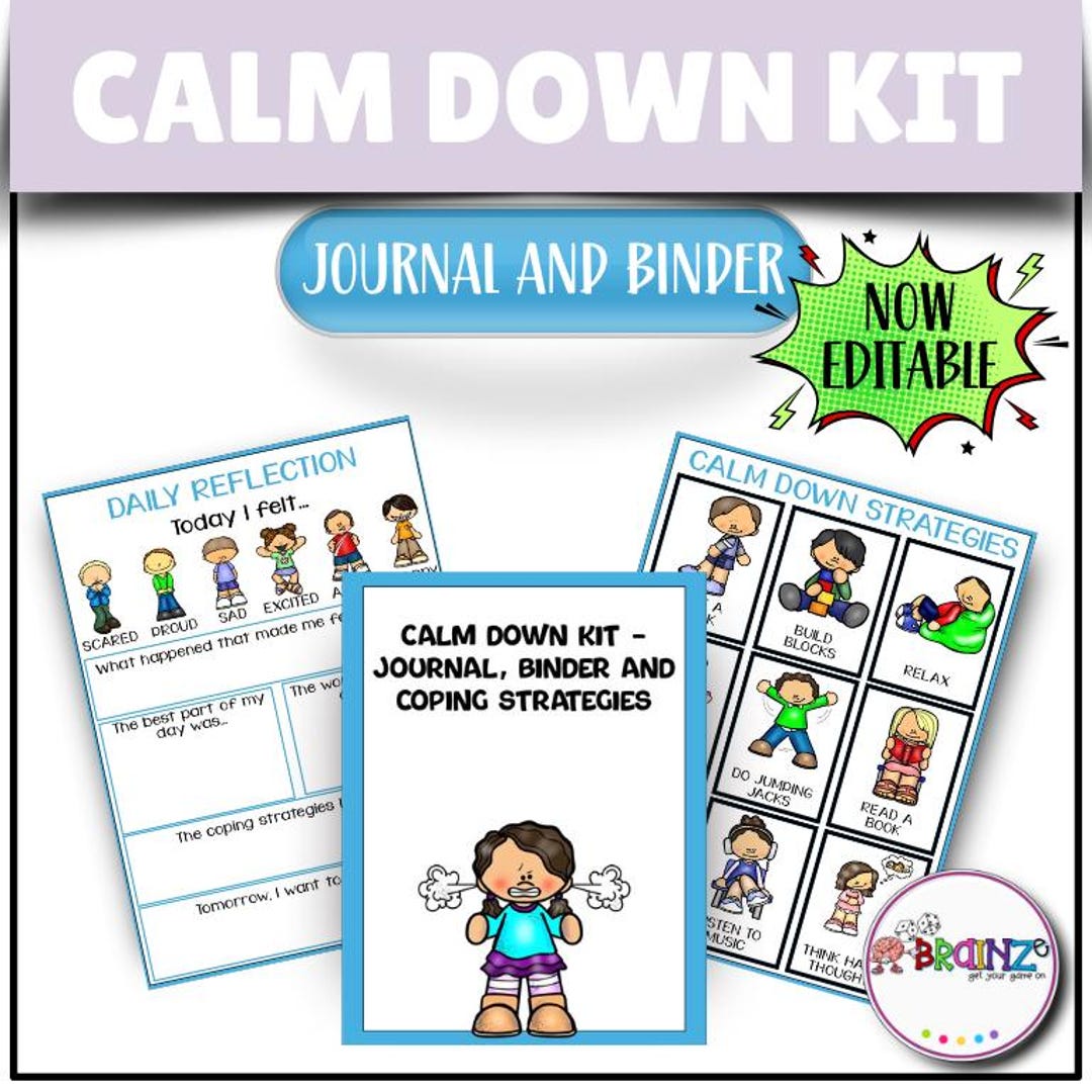 Calm Down Journal & SEL Binder for Kids: Coping Skills Activities (PDF ...