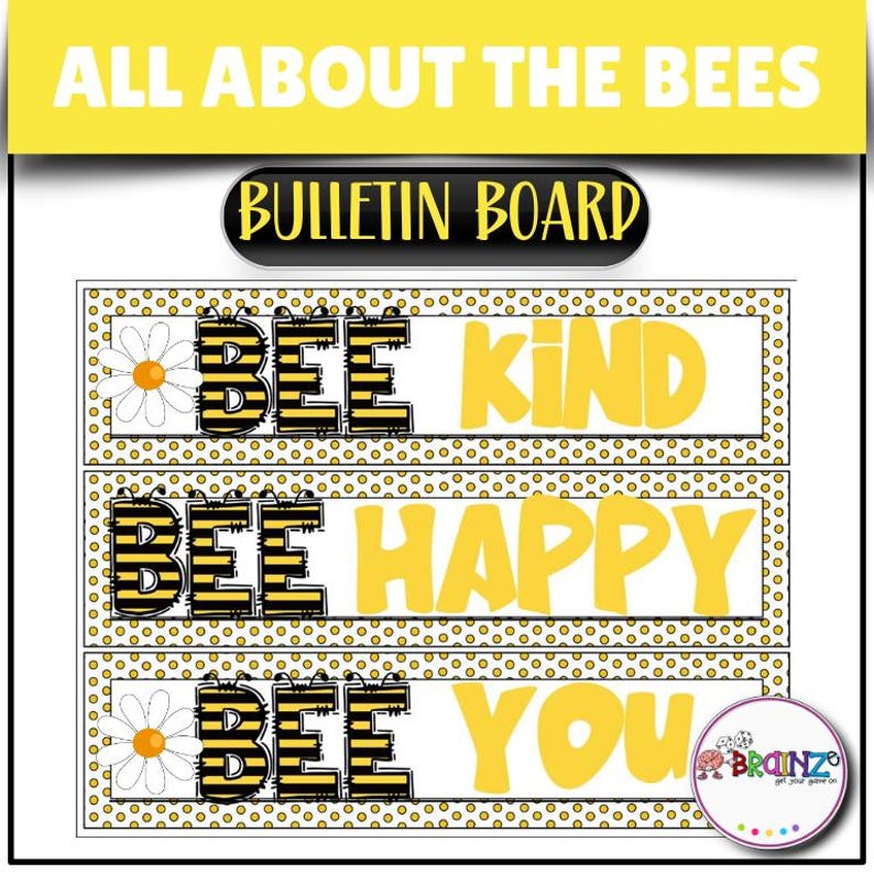 Bee Bulletin Board Digital Download, Editable PDF, Classroom Decor, Bee ...