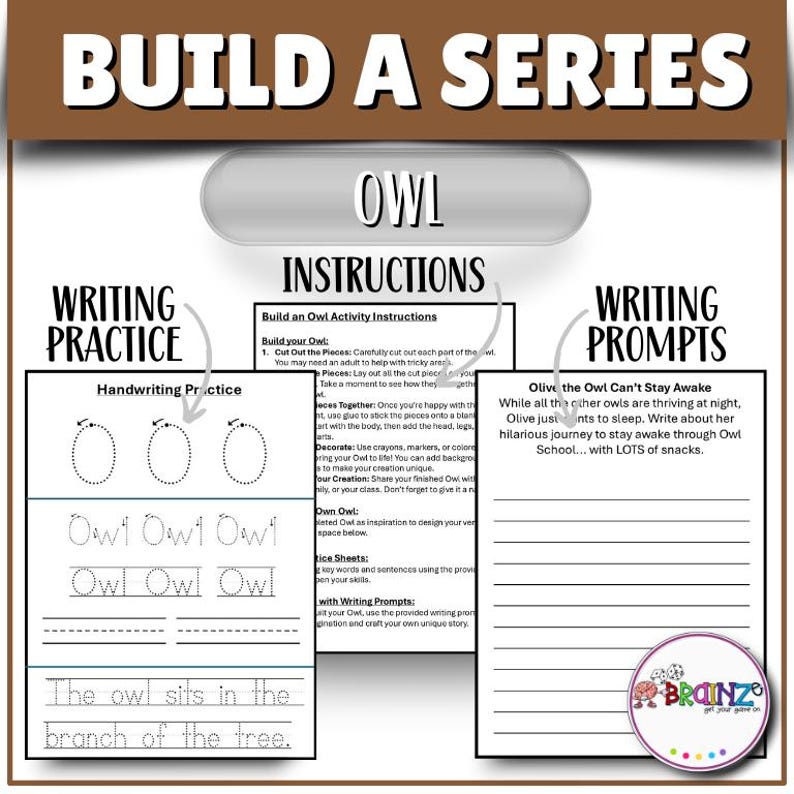 Build an Owl Fall Craft for Kids | Woodland Animal Cut & Paste Activity ...