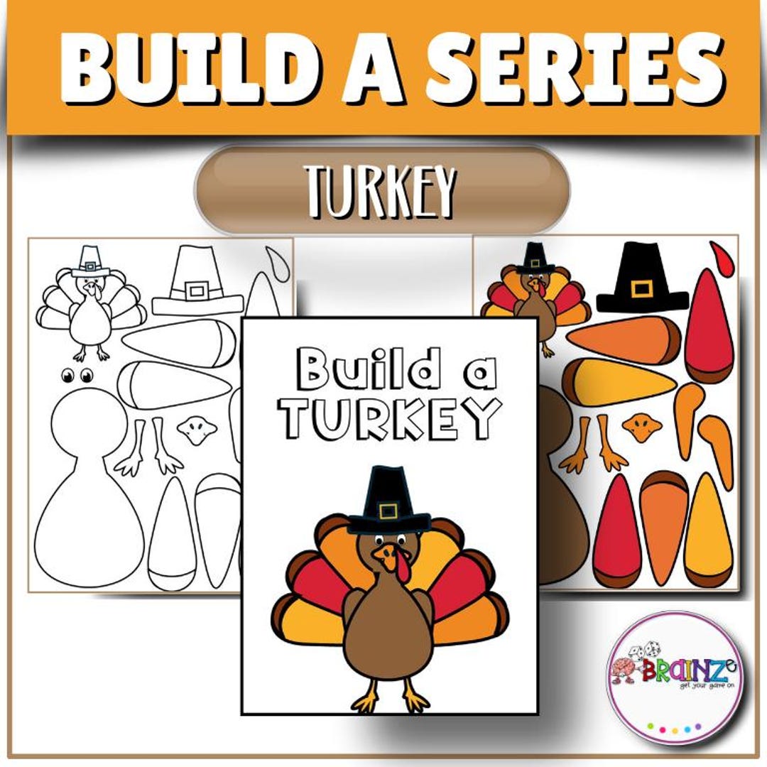 Build a Turkey Fall Craft for Kids | Thanksgiving Cut & Paste Activity ...