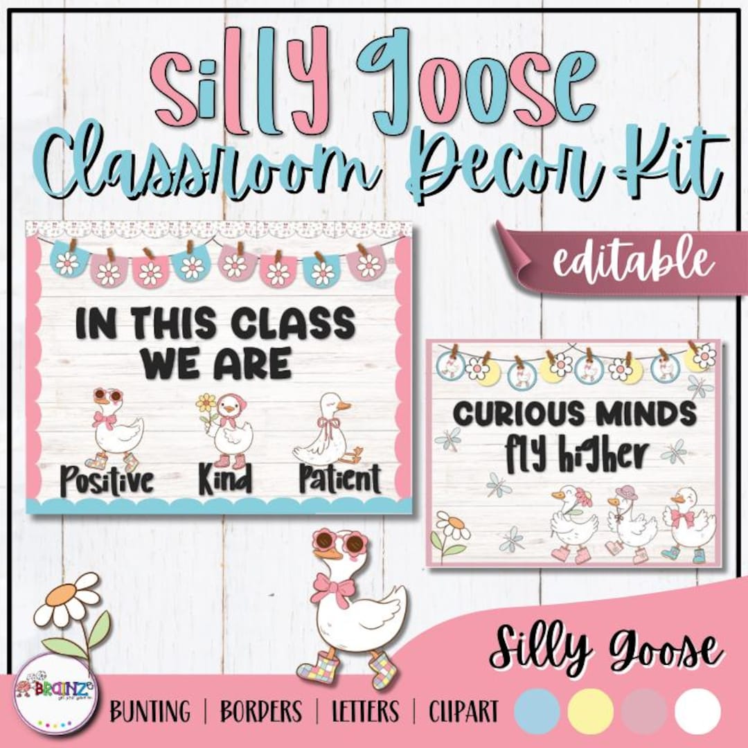 Silly Goose Classroom Bulletin Board Bundle – Editable Alphabet ...