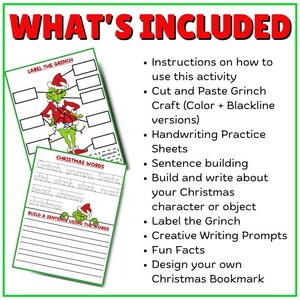 Build a Grinch Craft and Writing Activity | Christmas Cut & Paste Craft ...